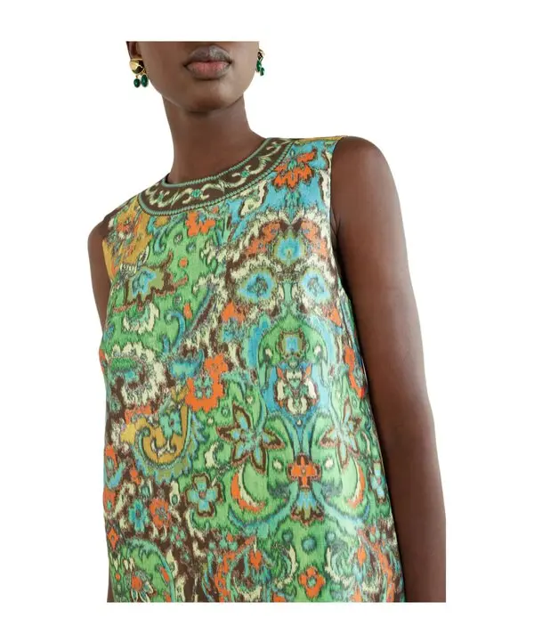ALEMAIS Floral Jacquard Satin Mini Dress