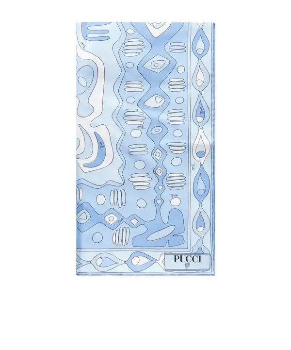 Emilio Pucci Printed Silk-twill Scarf - Blue