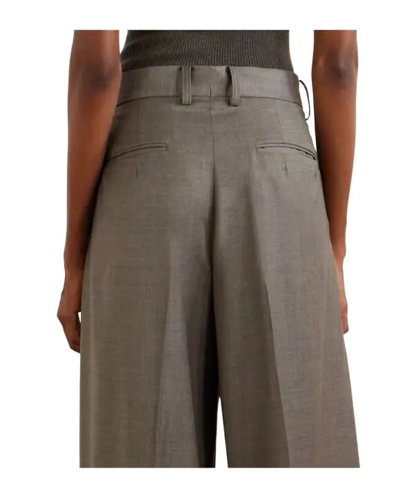 SSSTEIN Wool Pleated Wide-leg Trousers