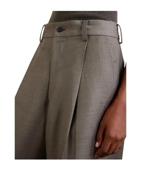 SSSTEIN Wool Pleated Wide-leg Trousers