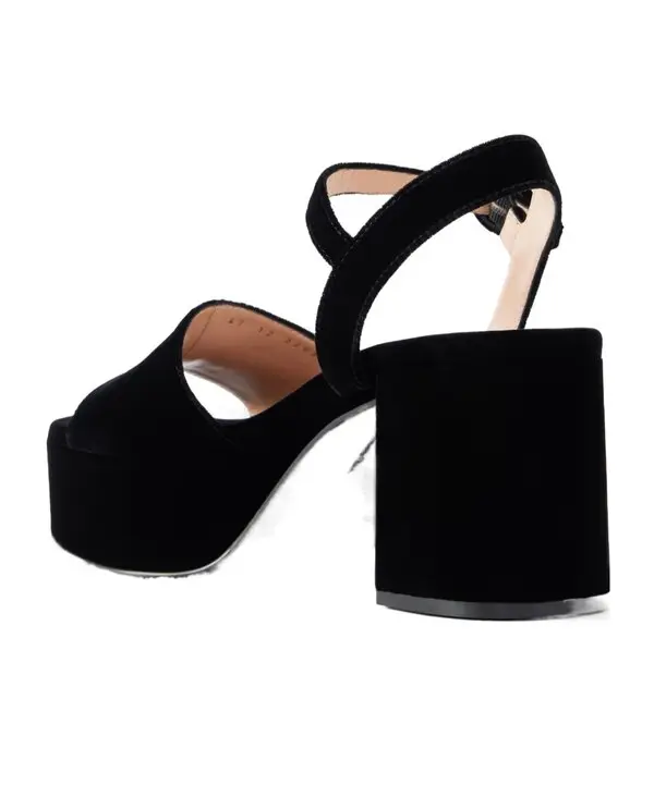 GIANVITO ROSSI Velvet Sandals - Black