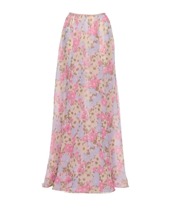 Valentino Garavani Floral Midi Skirt - Pink