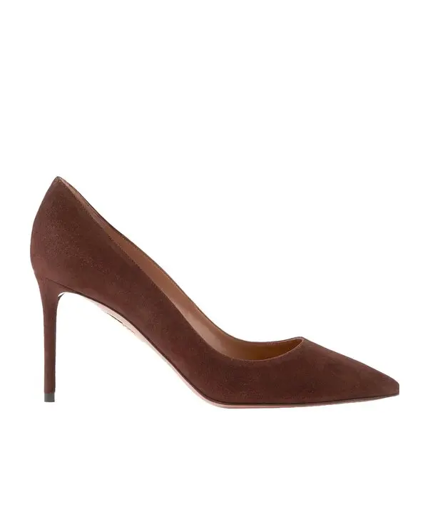 AQUAZZURA Purist 85 Suede Pumps - Red