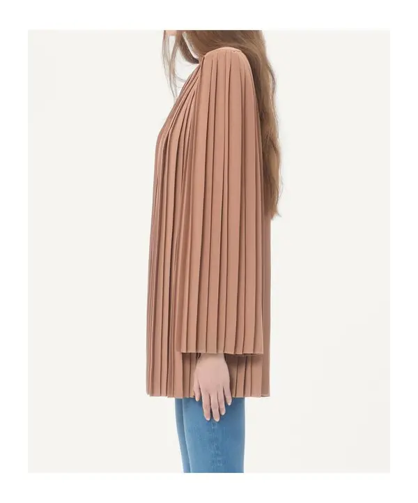 Valentino Garavani High-neck Pleated Tunic Top