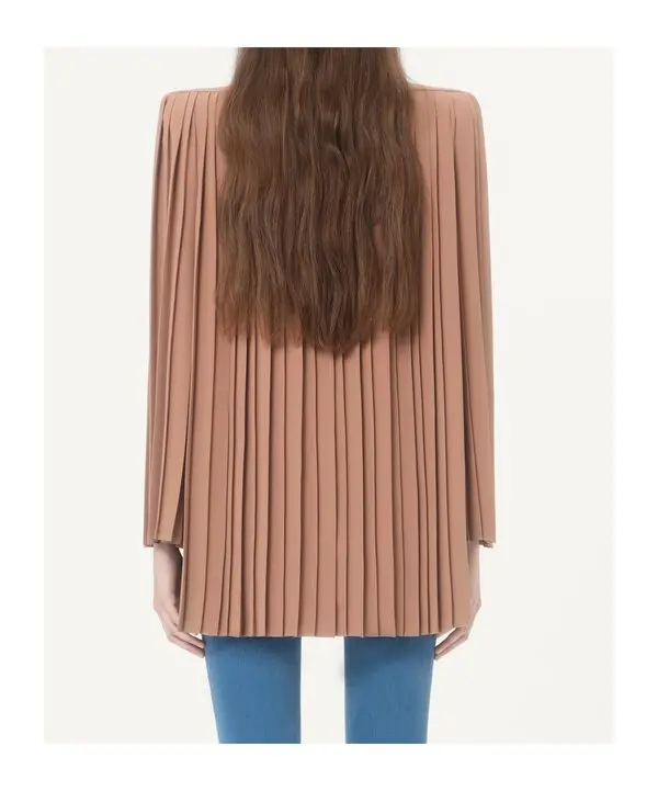 Valentino Garavani High-neck Pleated Tunic Top