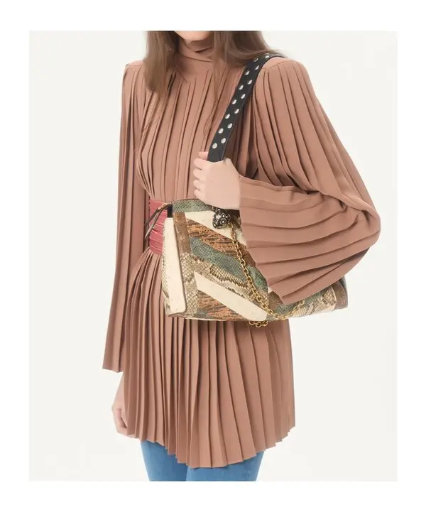 Valentino Garavani High-neck Pleated Tunic Top