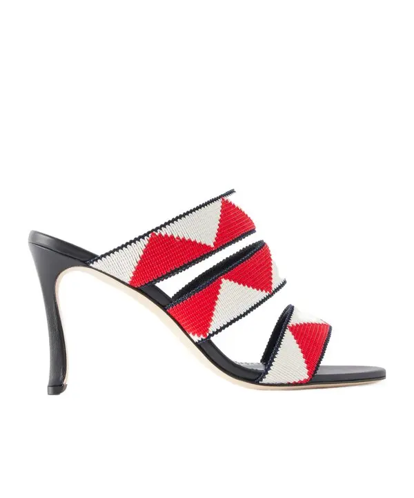 Manolo Blahnik Geometric Print High Heel Sandals - Multicolor