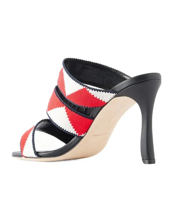 Manolo Blahnik Geometric Print High Heel Sandals