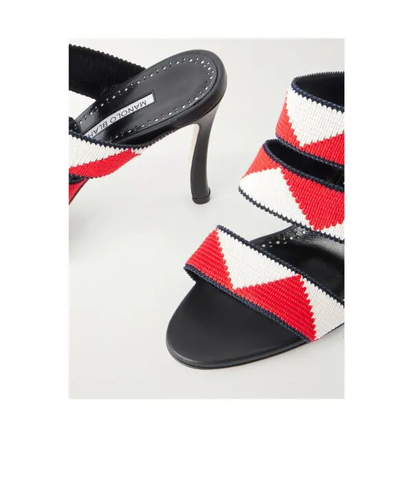 Manolo Blahnik Geometric Print High Heel Sandals