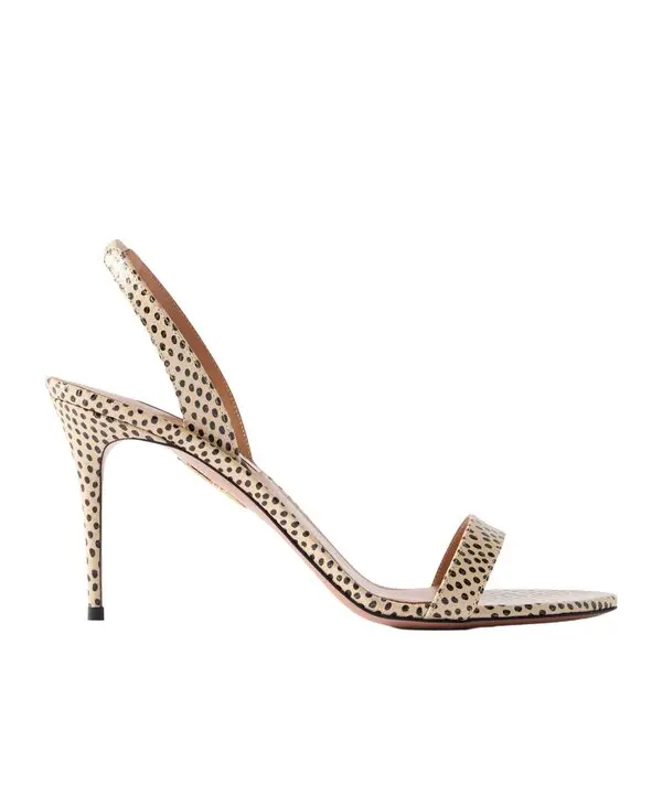 AQUAZZURA Polka-dot Leather Slingback Sandals - No