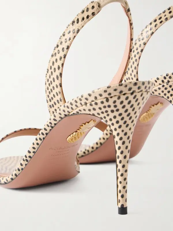 AQUAZZURA Polka-dot Leather Slingback Sandals