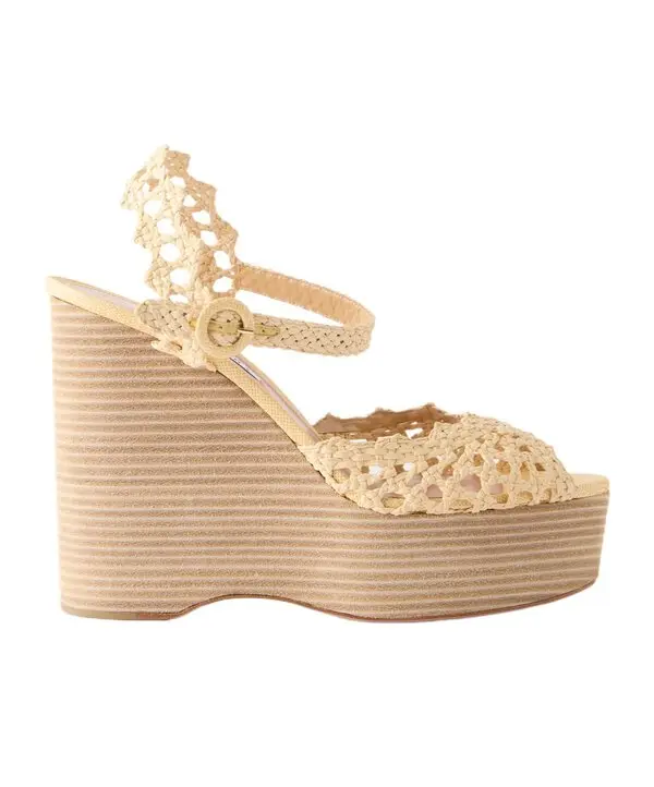 AQUAZZURA Platform Wedge Sandals - Nude