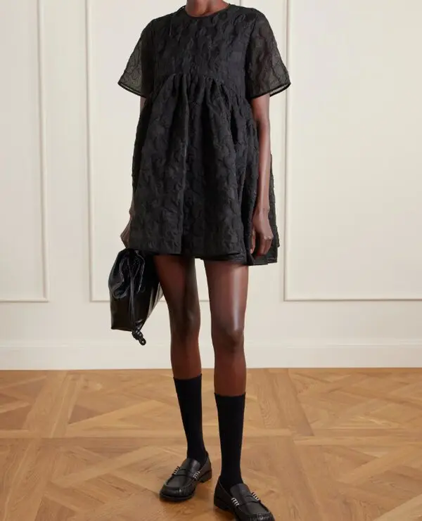Cecilie Bahnsen Pleated Tie-waist Tulle Dress