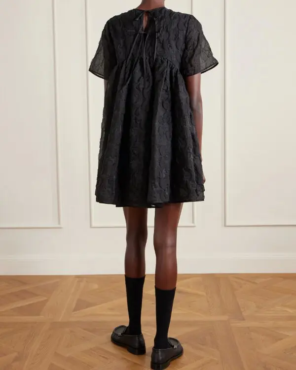 Cecilie Bahnsen Pleated Tie-waist Tulle Dress