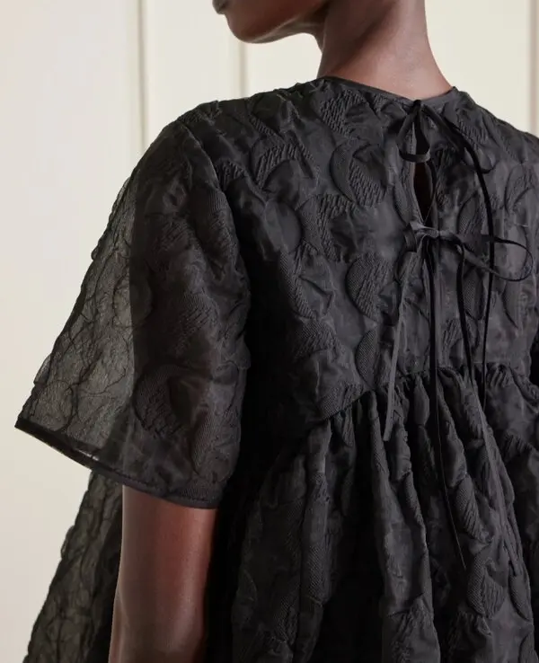 Cecilie Bahnsen Pleated Tie-waist Tulle Dress