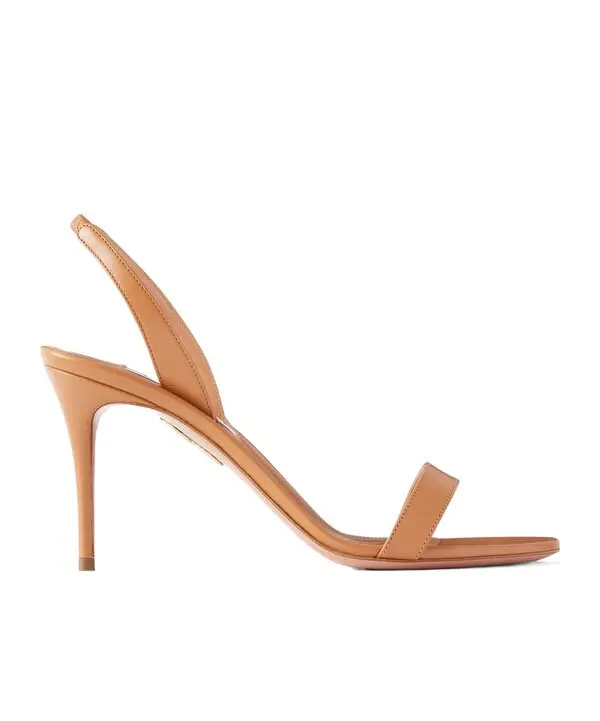 AQUAZZURA Leather Slingback Sandals - No