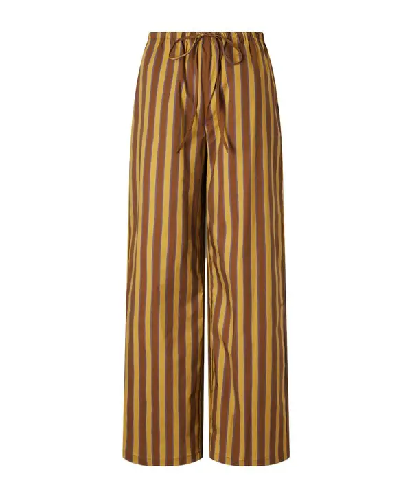Staud Cotton Vertical Stripe Trousers - Brown