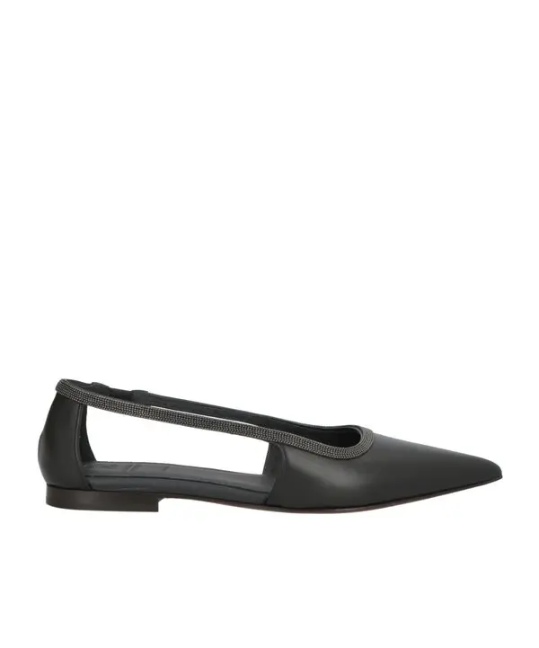 Brunello Cucinelli Pointed-toe Ballet Flats - Black