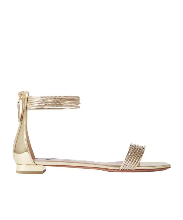 AQUAZZURA Sway Metallic-leather Sandals - No