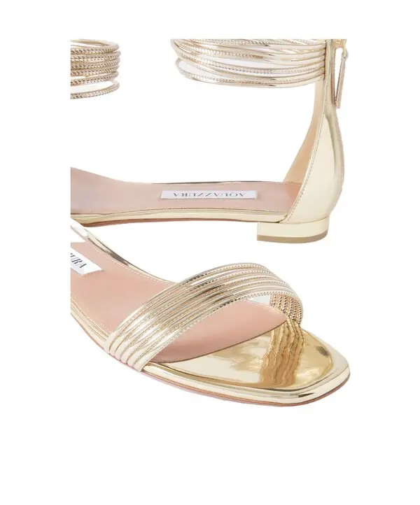 AQUAZZURA Sway Metallic-leather Sandals