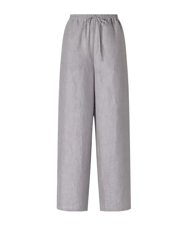 ERES Bienheureux Linen Straight-leg Drawstring Pants - Gray