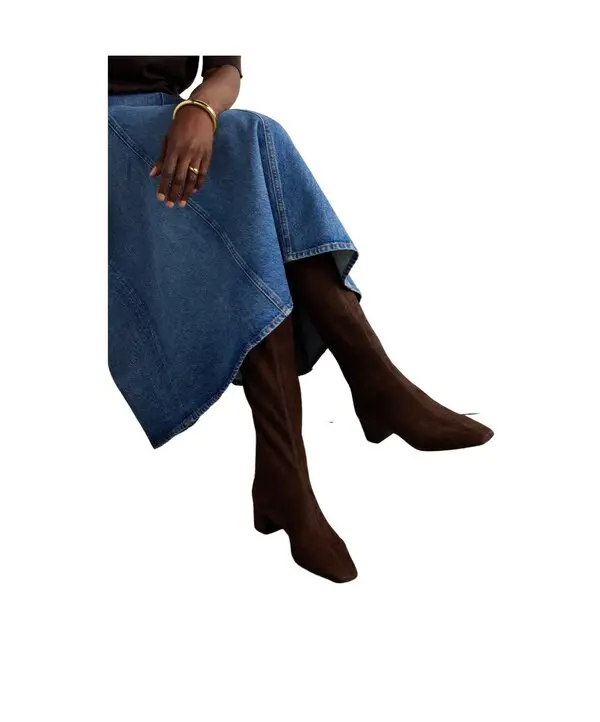 AQUAZZURA Plain Colour Suede Knee Boots