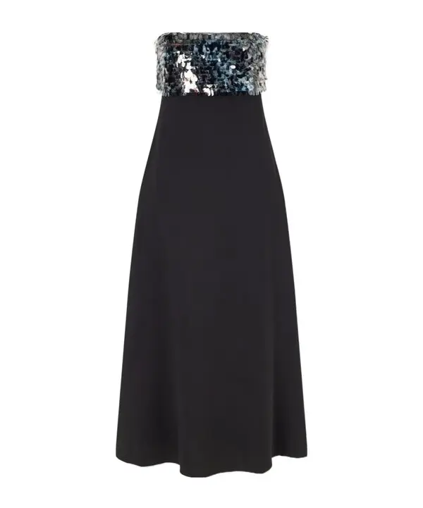Staud Sequin Strapless Midi Dress