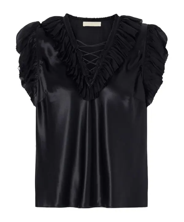 Ulla Johnson Ilyana Ruffled Silk Blouse - Black