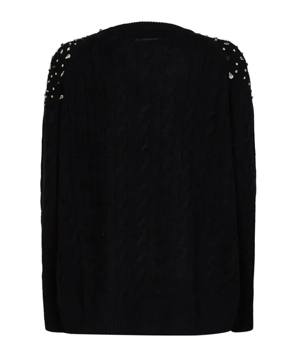 ERMANNO FIRENZE Embellished Cable-knit Sweater