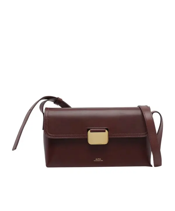 A.p.c. Grace Logo-print Leather Shoulder Bag - Brown