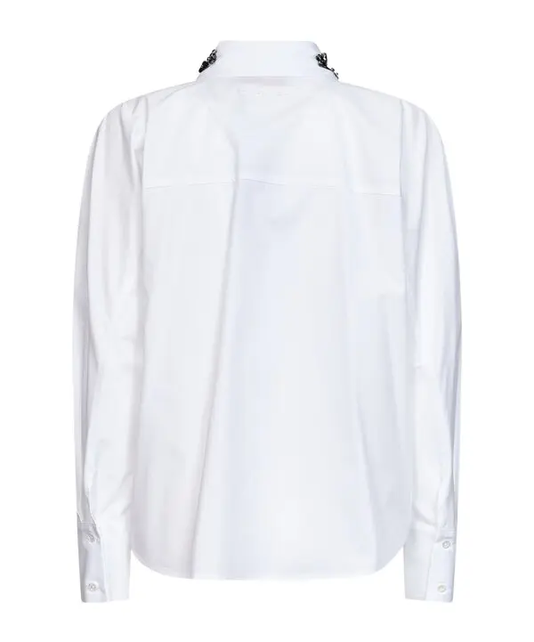 ERMANNO FIRENZE Embellished-collar Long-sleeve Shirt