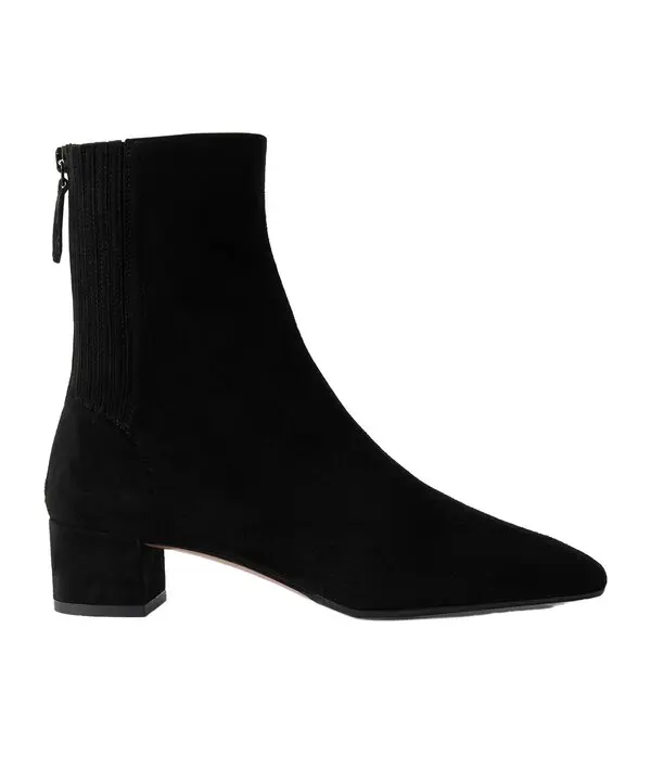 AQUAZZURA Suede Ankle Boots - Black