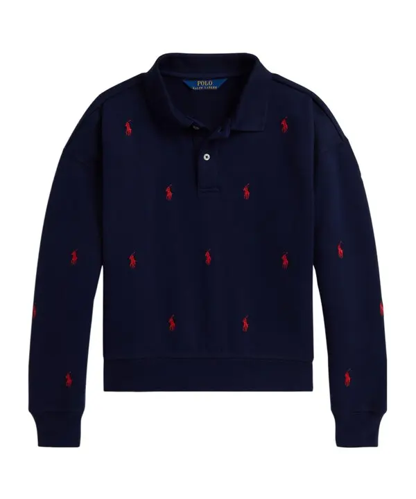 Polo Ralph Lauren Embroidered Logo Collared Sweatshirt - Black