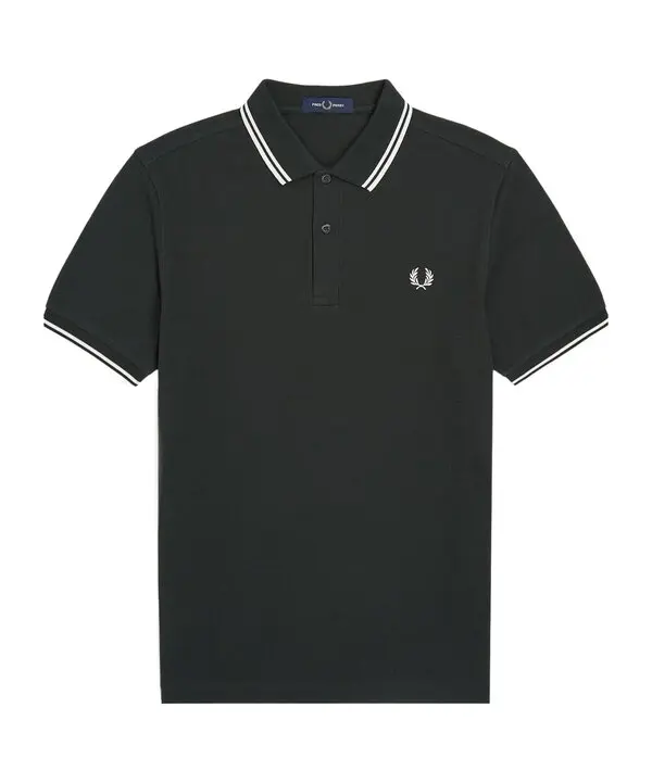 Fred Perry Short Sleeve Twin Tipped Polo Shirt - Black