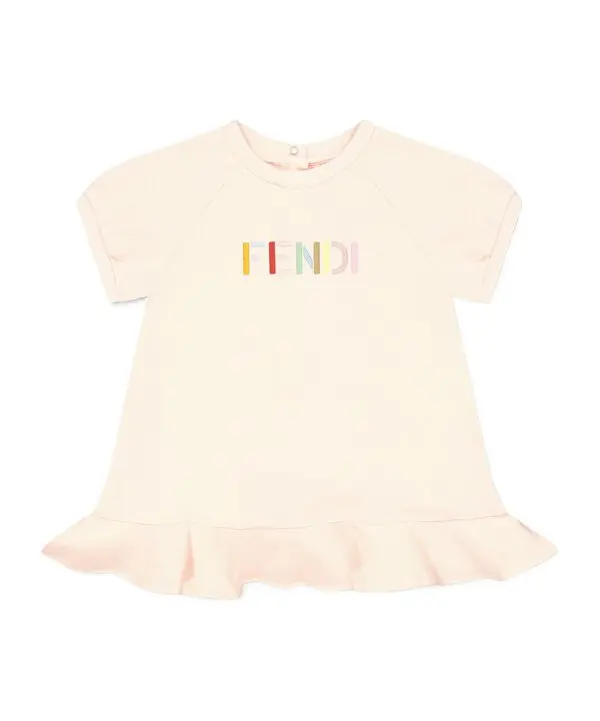 Fendi Shortsleeve Knit Dress - White