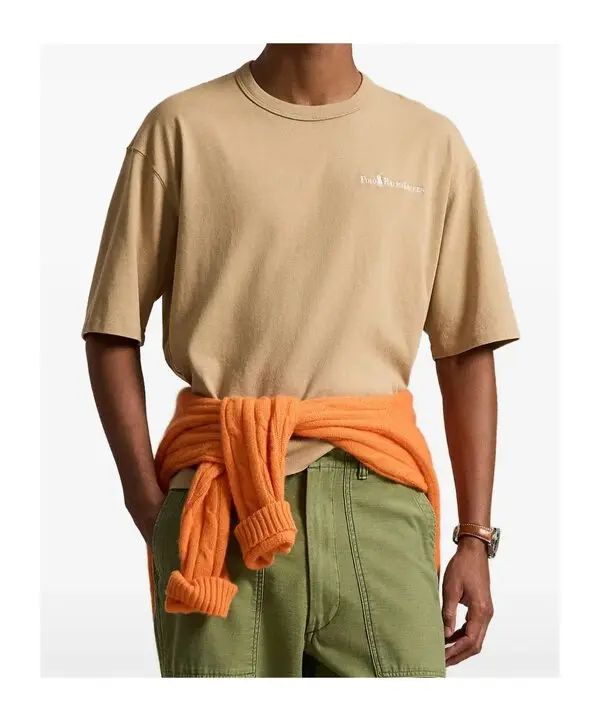 Polo Ralph Lauren Logo-embroidered Cotton T-shirt - Nude