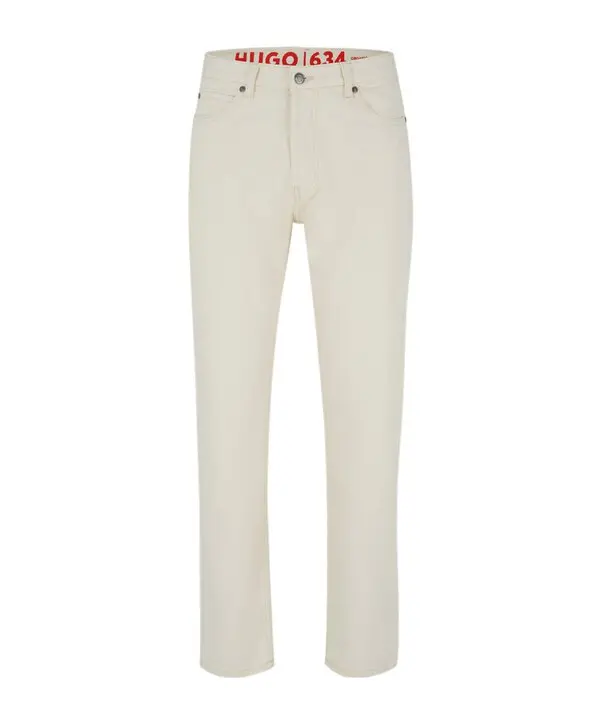 Hugo Boss Solid Color Denim Trousers - White