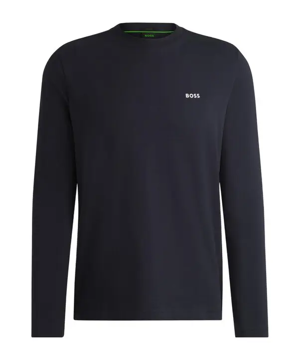 Hugo Boss Long T-shirt With Iconic Logo - Black