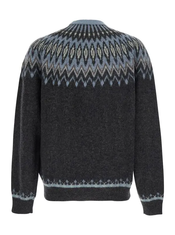 ROBERTO COLLINA Jacquard Crew Neck Knitted Sweater