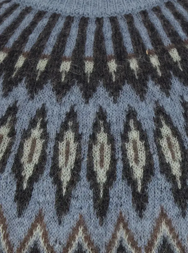 ROBERTO COLLINA Jacquard Crew Neck Knitted Sweater