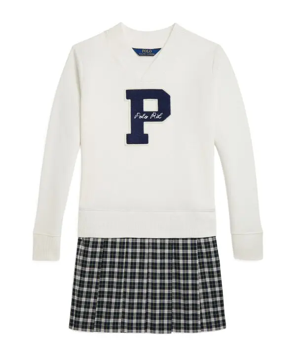 Polo Ralph Lauren Logo Appliqué Plaid Skirt Dress