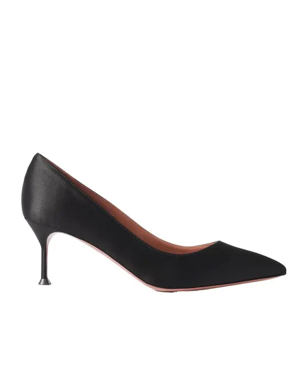 AQUAZZURA Purist 65 Satin Pointed-toe High Heels - Black