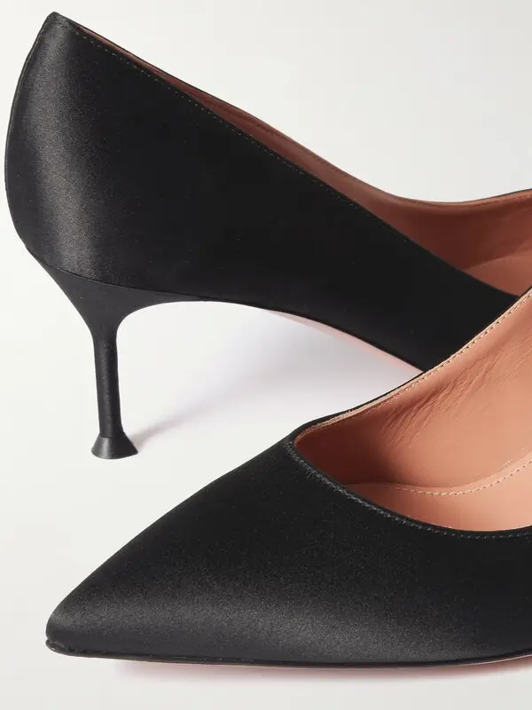 AQUAZZURA Purist 65 Satin Pointed-toe High Heels