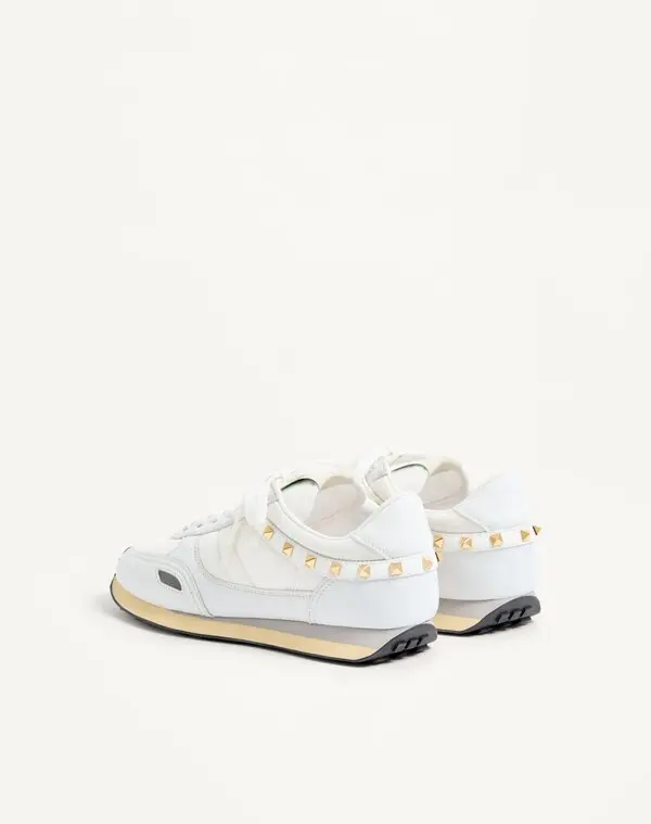 Valentino Garavani Stud Up Trainer In Leather And Nylon