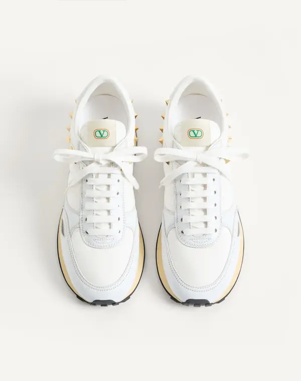 Valentino Garavani Stud Up Trainer In Leather And Nylon
