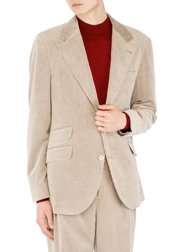 Brunello Cucinelli Long-sleeved Suit, Trousers, And Jacket