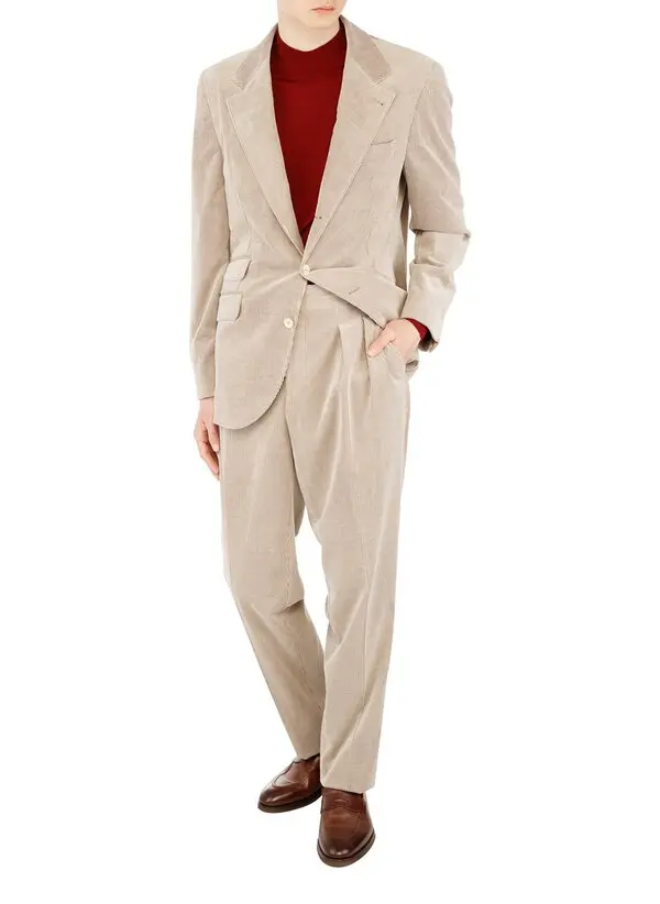 Brunello Cucinelli Long-sleeved Suit, Trousers, And Jacket