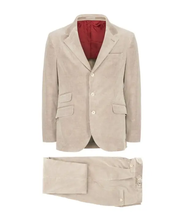 Brunello Cucinelli Long-sleeved Suit, Trousers, And Jacket - Nude