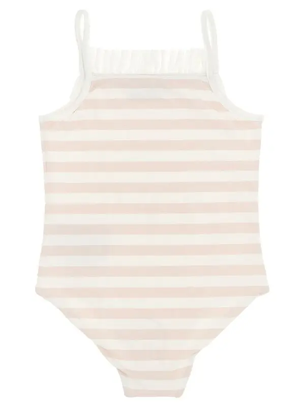 Moncler Striped Ruffled Swimsuit