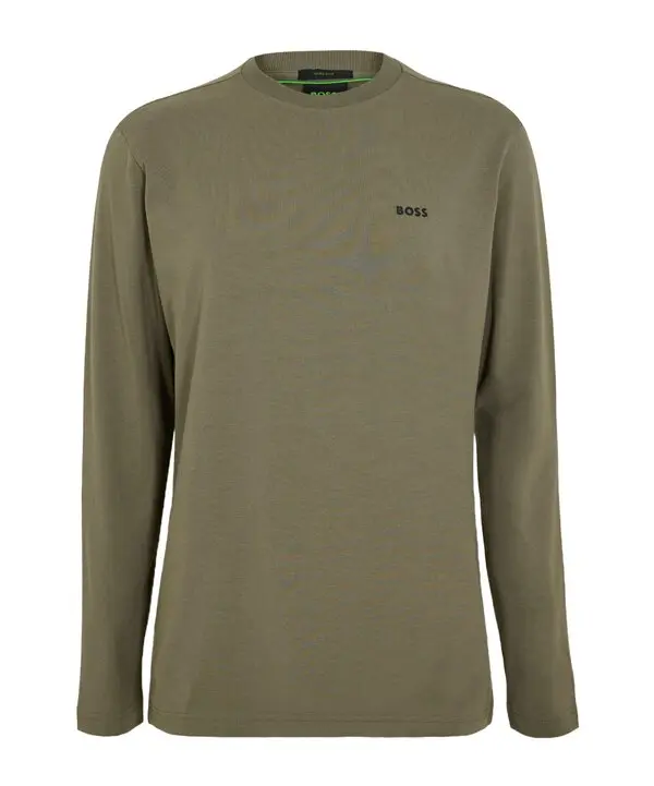 Hugo Boss Long T-shirt With Iconic Logo - Green